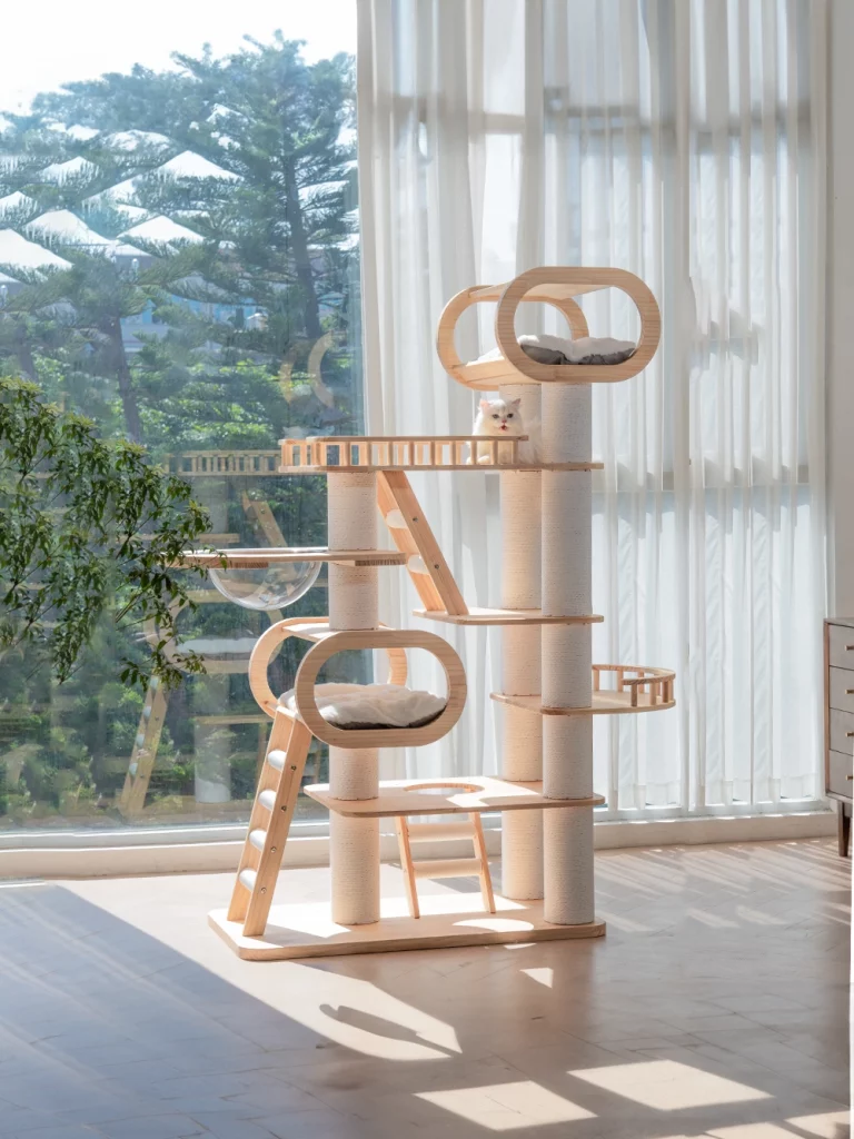 Extra Large Solid Wood Multiple Cats Condo - Luxury Cat Furniture ...